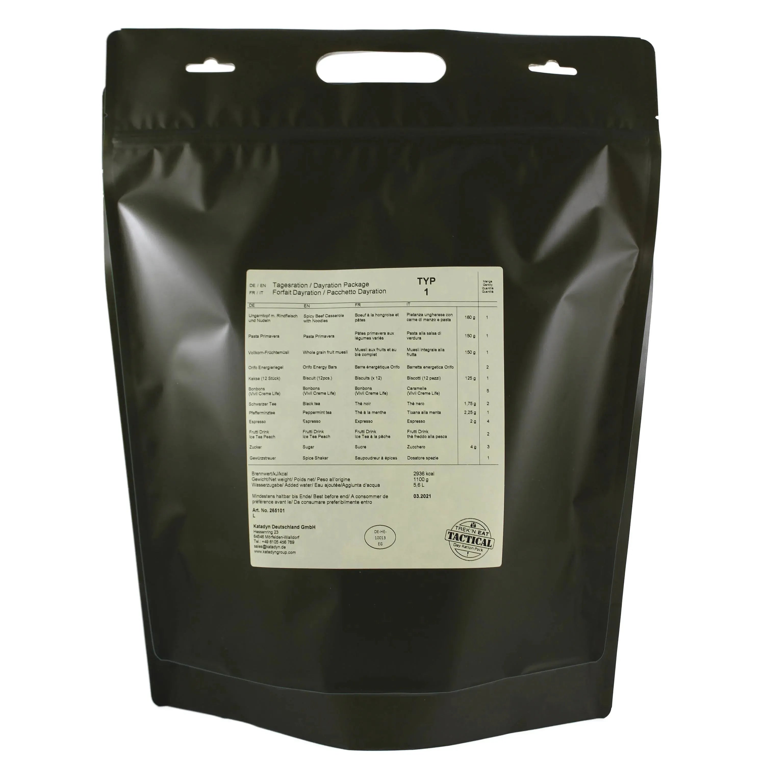 Daily ration Day Ration Pack Type 1 – ASMC Unlimited