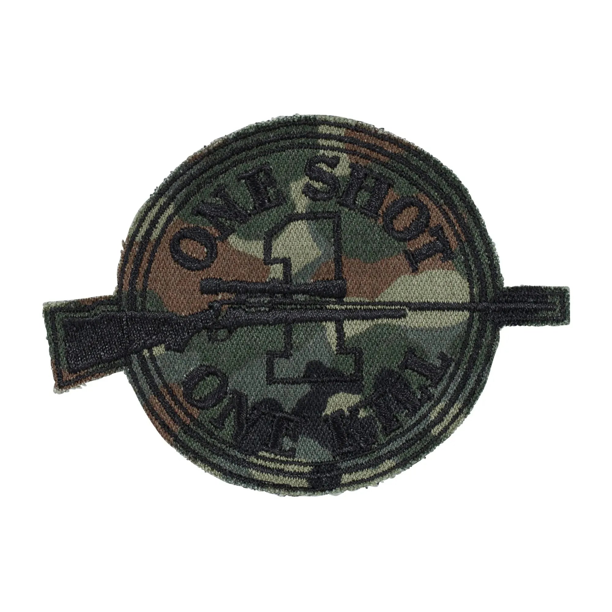 Abzeichen US Textil One Shot One Kill flecktarn – ASMC Unlimited