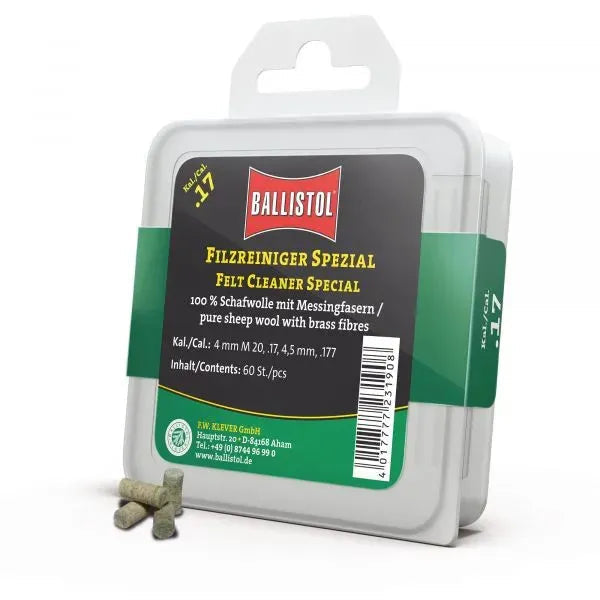 Ballistol cleaning plugs felt special cal. .17 60 pieces – ASMC Unlimited