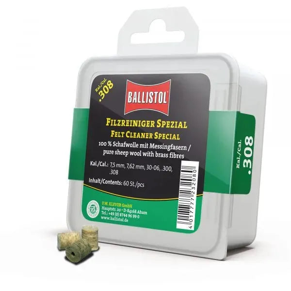 Ballistol cleaning plugs felt special cal. .308 60 pieces – ASMC Unlimited
