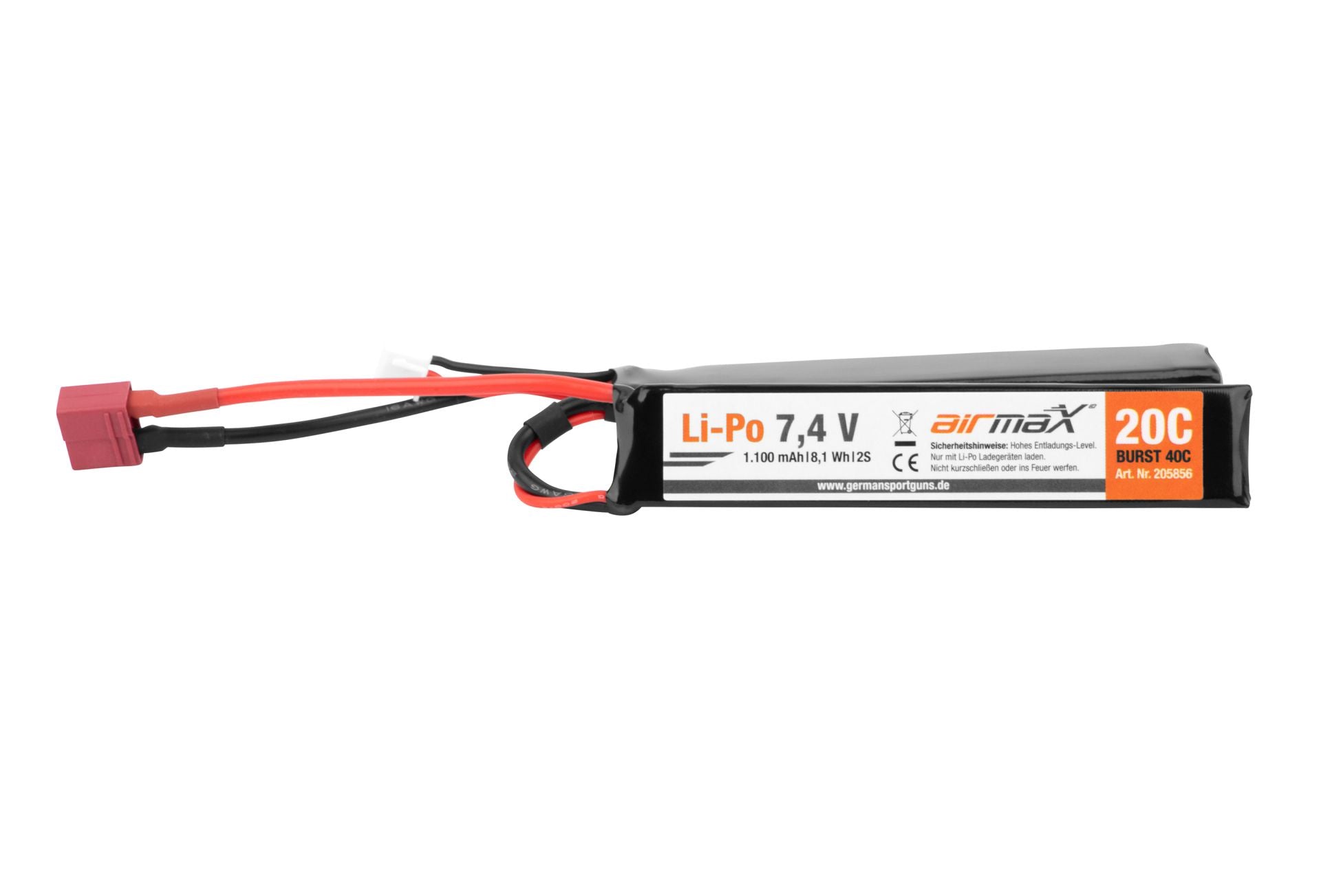 Akku Li-Po 7,4V 1.100 mAh Dean Stecker – ASMC Unlimited